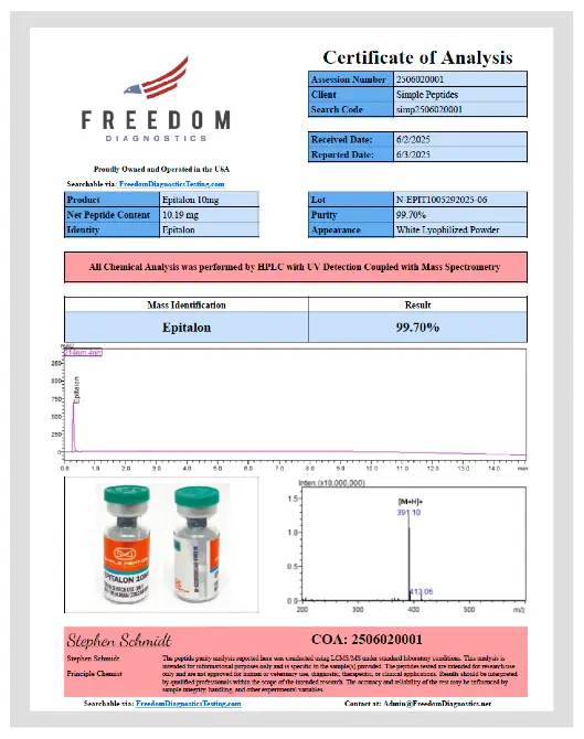 Epitalon 10MG - Simple Peptide