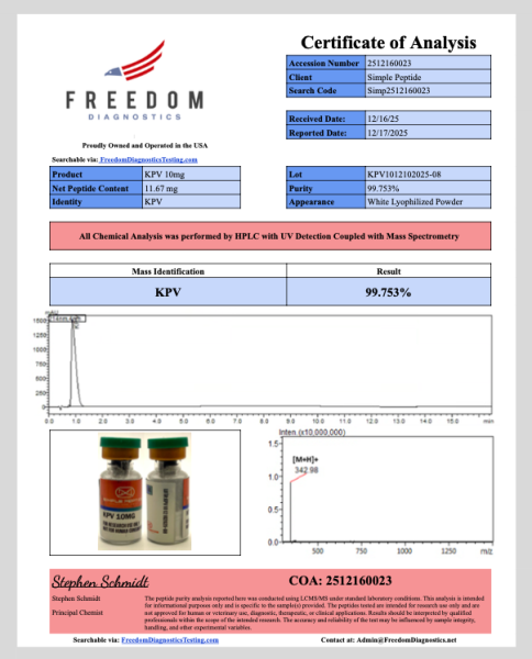 KPV 10MG - Simple Peptide